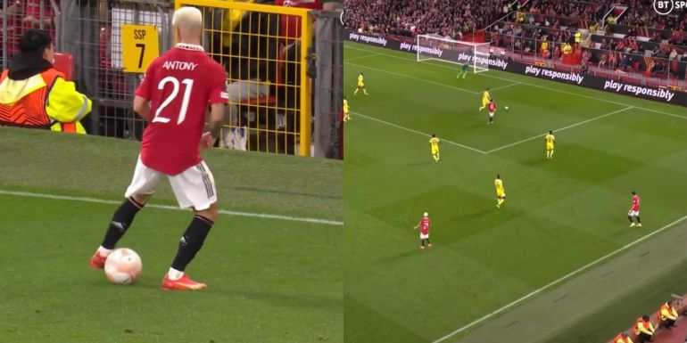 (Video) Antony does his trademark skill before passing ball out of play