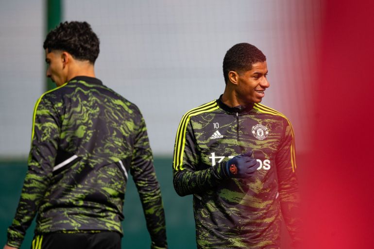 (Photos) Marcus Rashford beams in training after spell on the sidelines