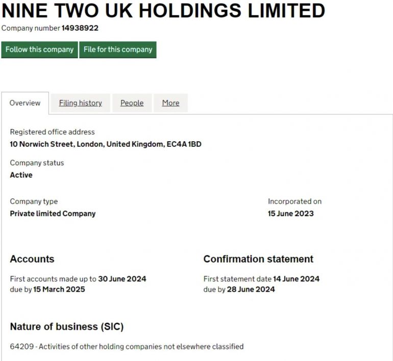 Sheikh Jassim's Nine Two Foundation officially registered in UK