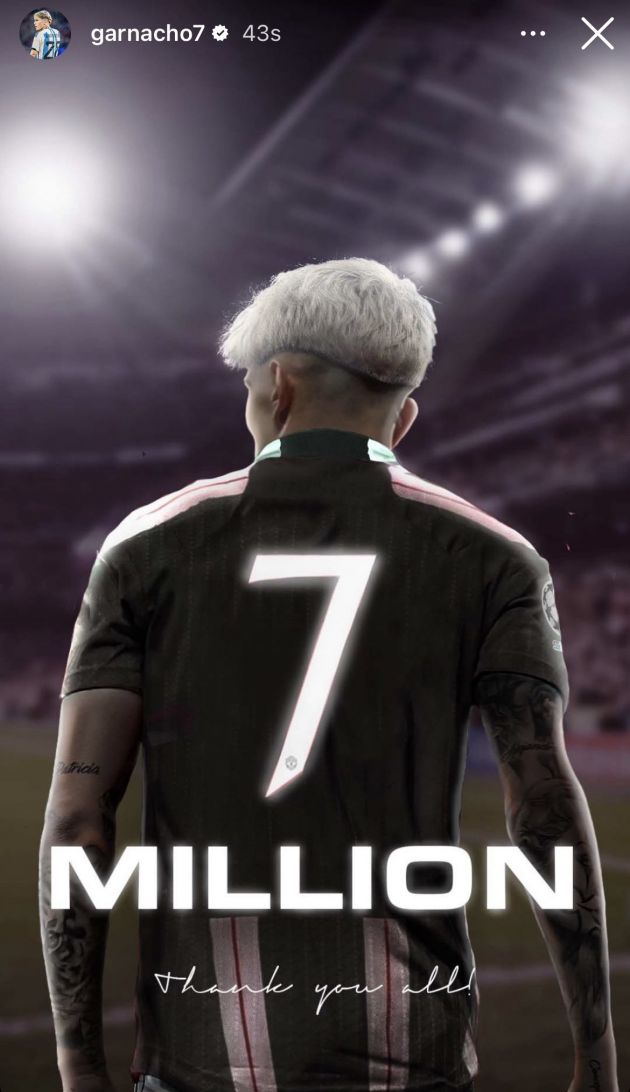 (Photo) Alejandro Garnacho all but confirms No.7 shirt change with ...