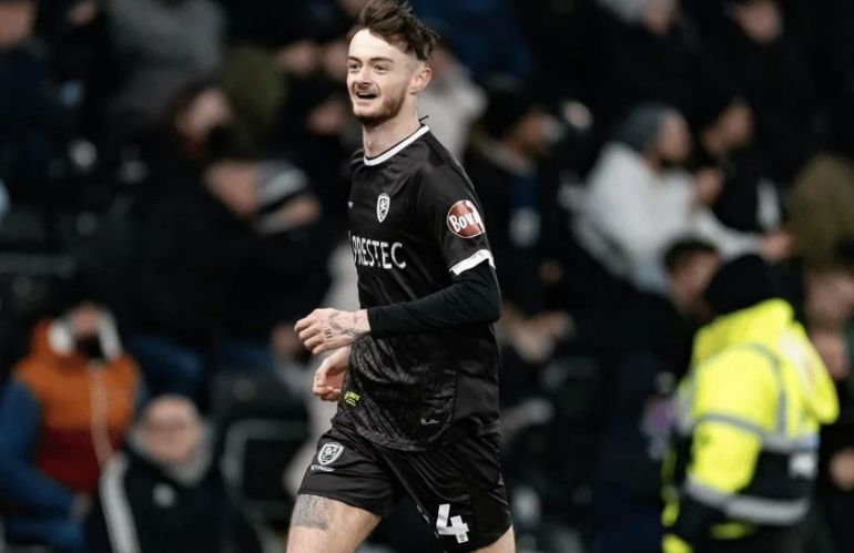 Manchester United loanee Joe Hugill reacts to debut goal for Burton Albion